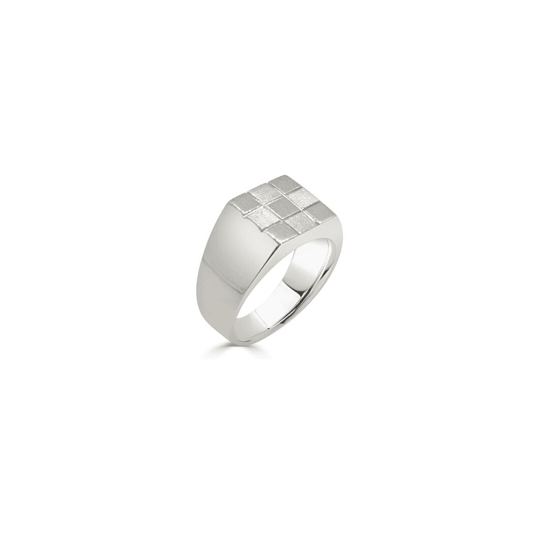 Square Signet Ring, Chess Ring, Gold Signet Ring, Silver Signet Ring ...