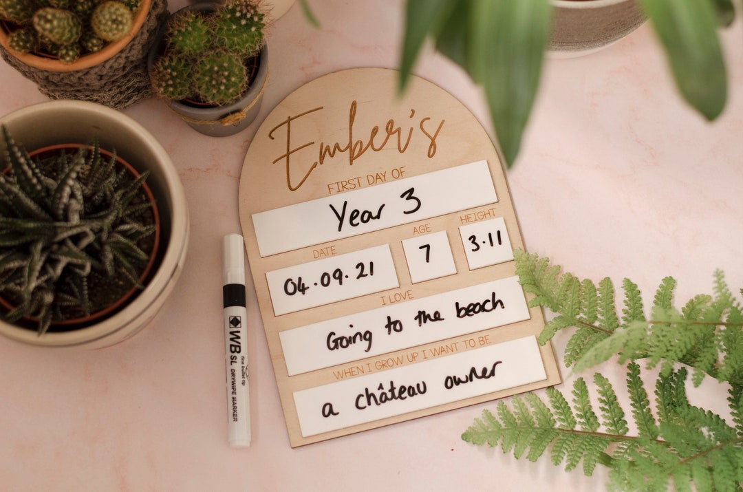 Back to School First Day Reusable Whiteboard Chalkboard Alternative ...