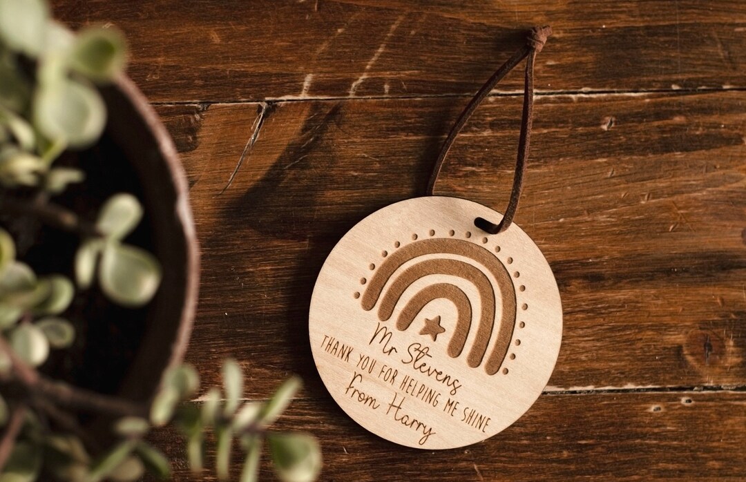 Thank You for Helping Me Shine Personalised Wooden Disc Teachers, TA ...