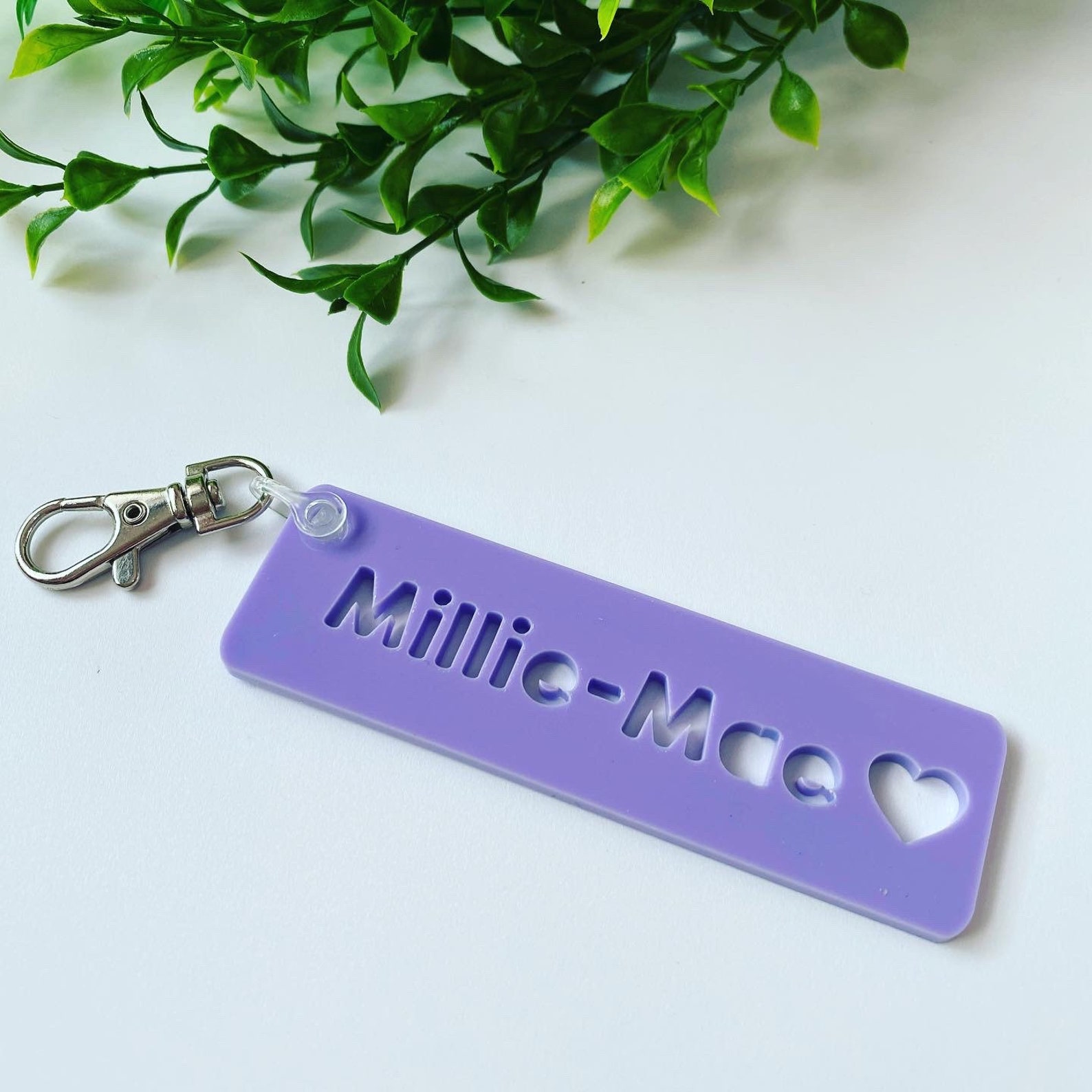 Pastel Long Acrylic Name Cut Out Bag Tag / Keychain | Etsy