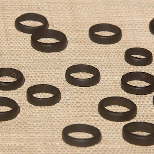 Thin Coconut Rings - Black - Made of Coco Tucum - Etsy