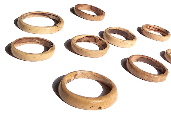 Thin Coconut Rings White Natural Wedding Rings | Etsy