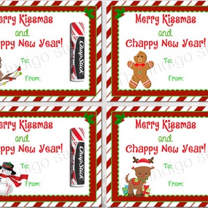 Printable Merry Kissmas and Chappy New Year 4 Different Designs Chap ...