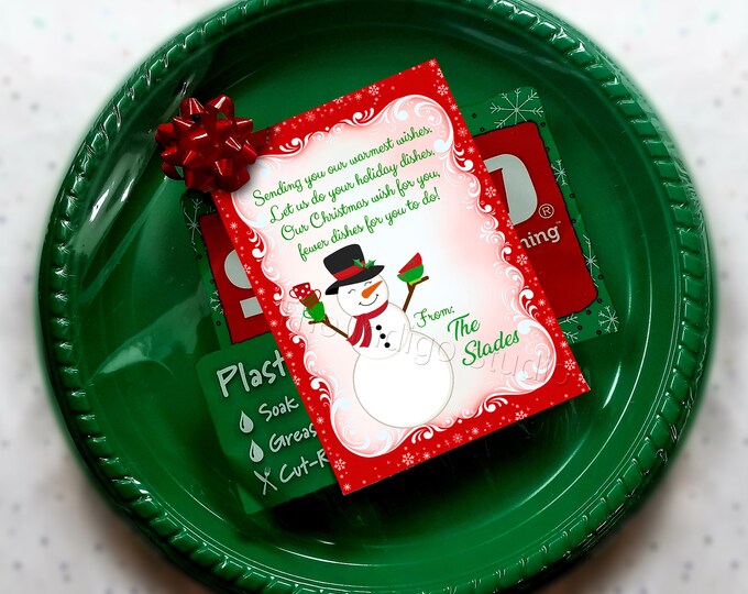 Christmas Dishes Printable Gift Tag Great for Neighbor, Friends and ...