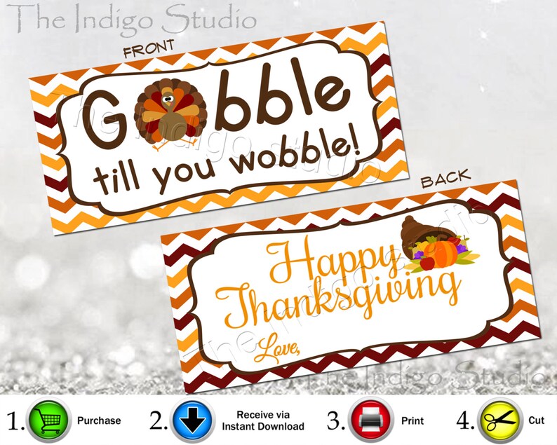 Gobble Till You Wobble Digital Printable Treat Bag Topper - Etsy