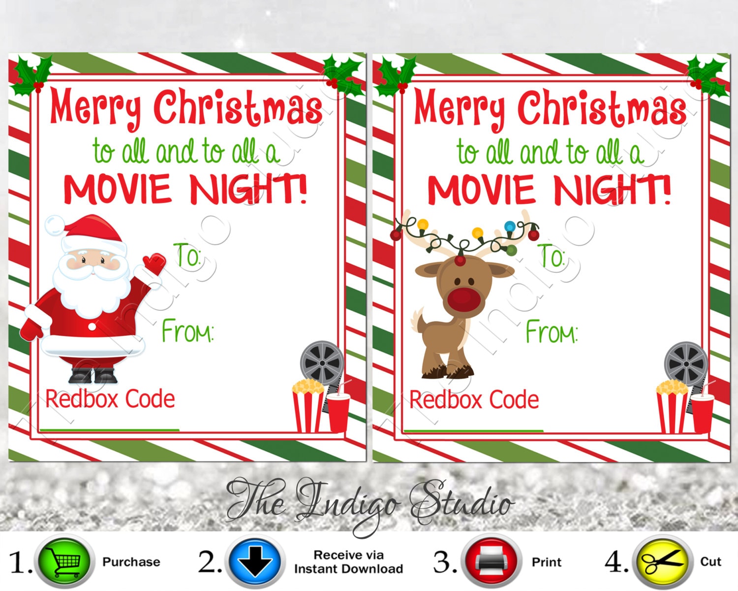 Redbox Codes Gift Tags Cards Digital Printable 4 Different | Etsy