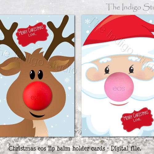 EOS Lip Balm Christmas Holiday Card Digital Printable EOS - Etsy
