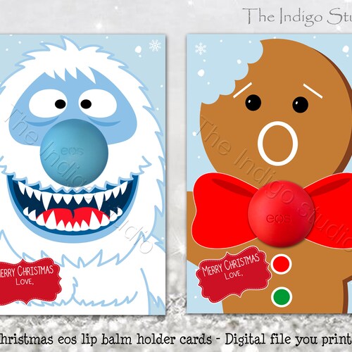 EOS Lip Balm Christmas Holiday Card Digital Printable EOS - Etsy