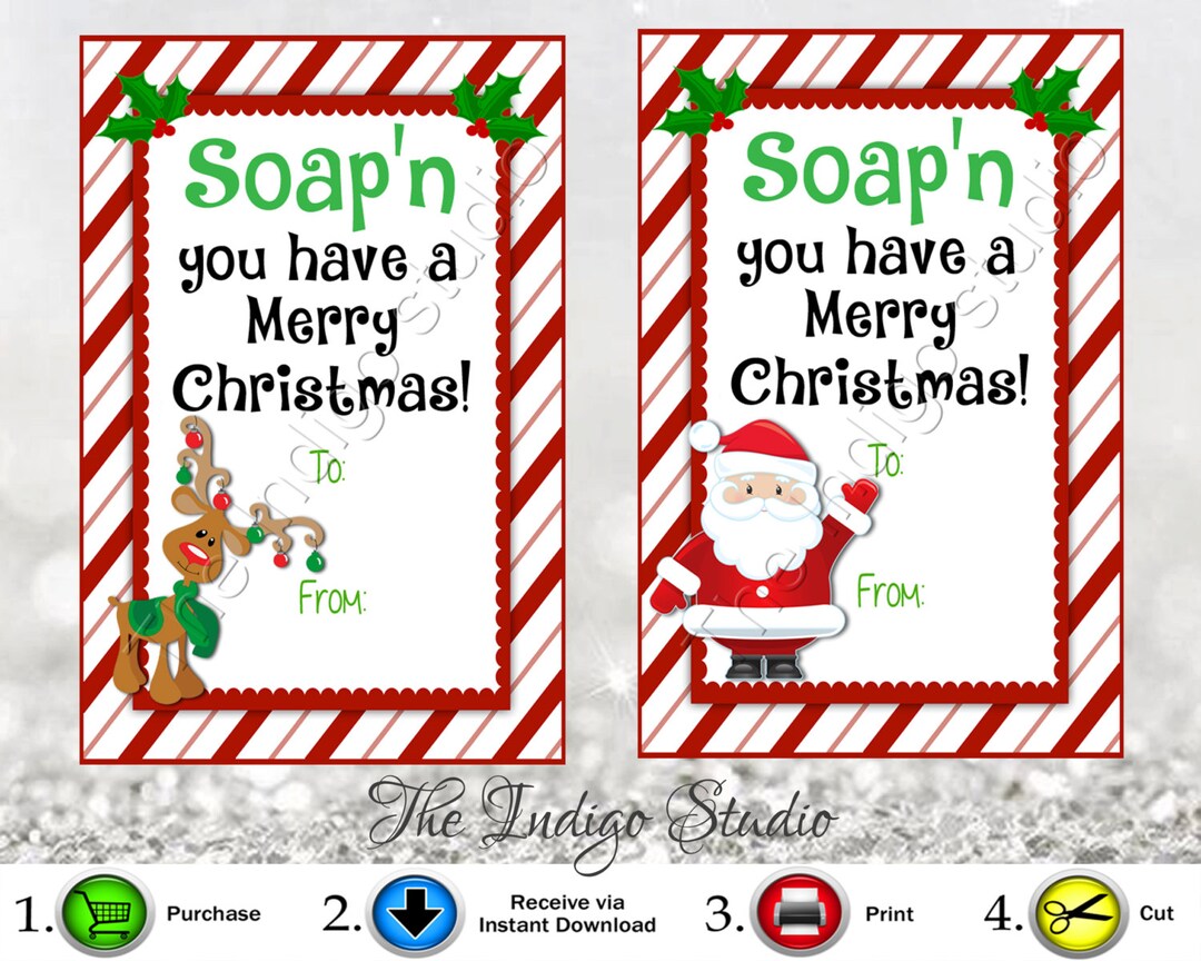 Hand Soap Gift Tag Digital Printable 4 Different Designs - Etsy