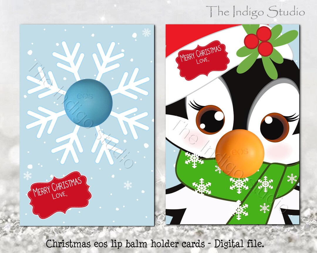 EOS Lip Balm Christmas Holiday Card Digital Printable Eos Lip Balm ...