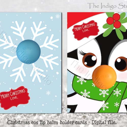 EOS Lip Balm Christmas Holiday Card Digital Printable EOS - Etsy