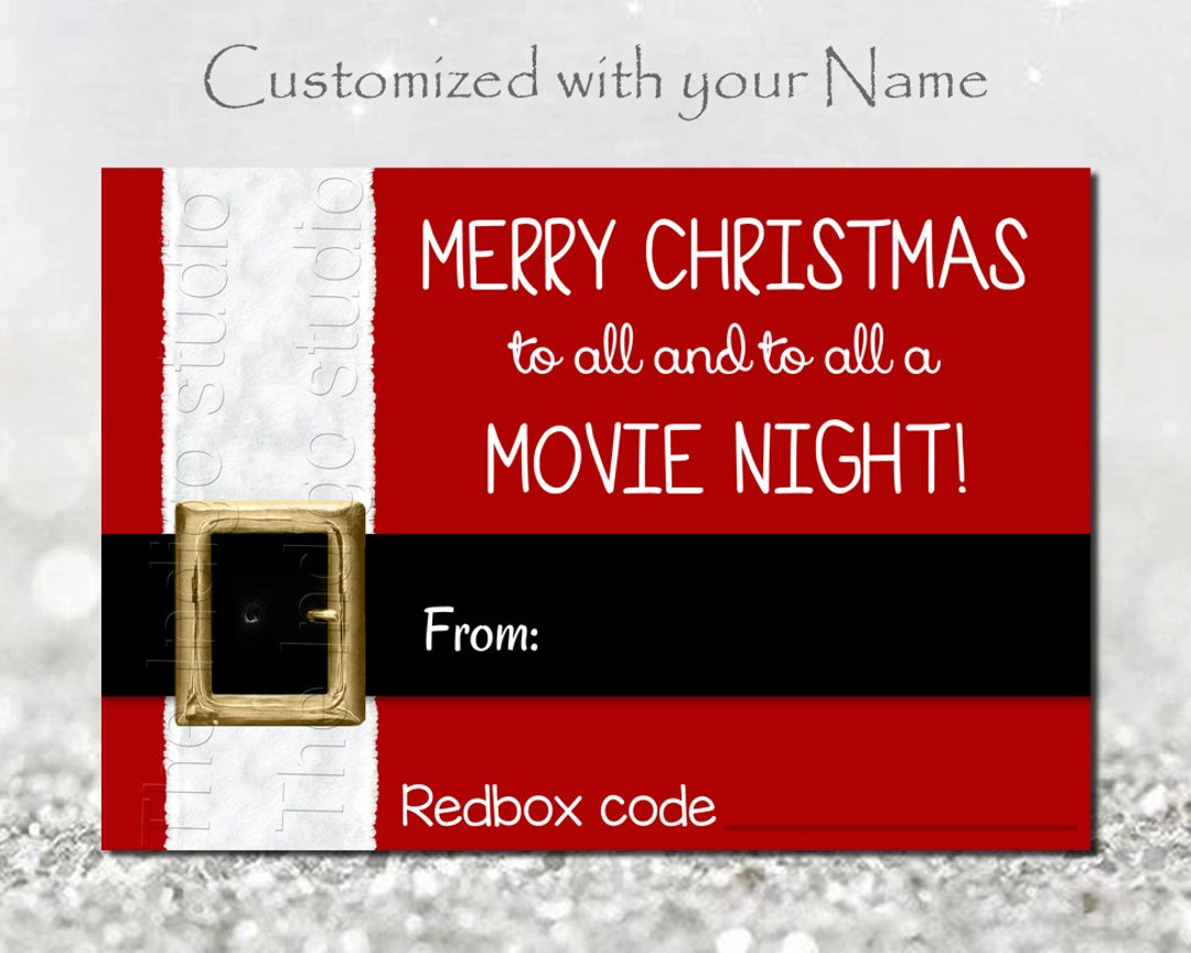 Redbox Codes Gift Tag CUSTOMIZED With Your Details Digital Printable ...