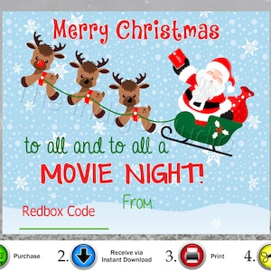 Redbox Code Gift Card Digital Printable Code Not Included Merry ...