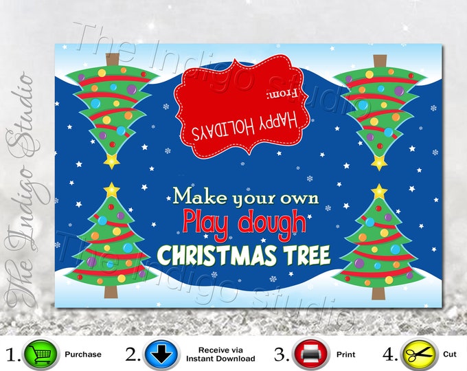 Printable Play Dough Christmas Tree Bag Topper Make Your Own Play Dough ...