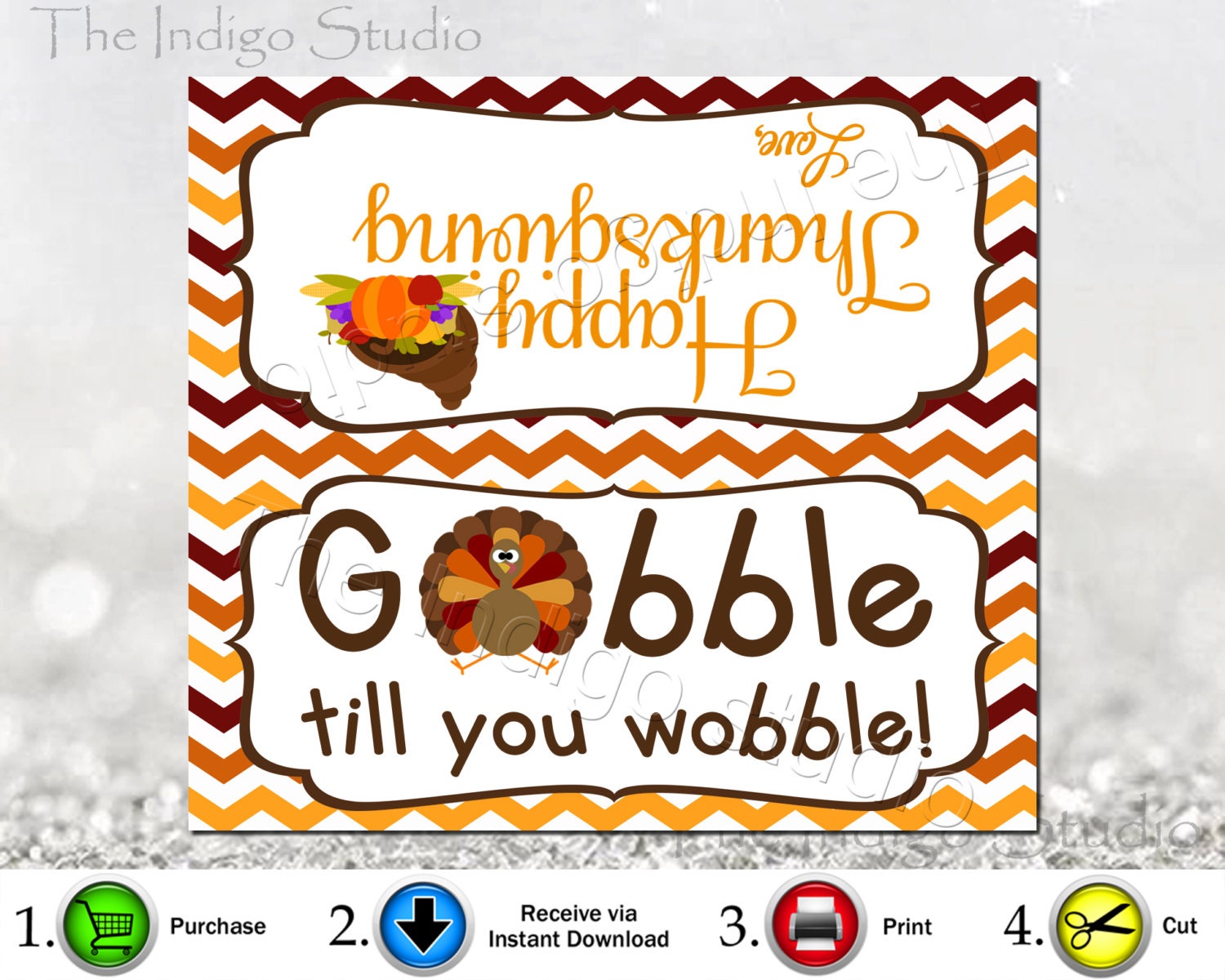 Gobble Till You Wobble Digital Printable Treat Bag Topper - Etsy
