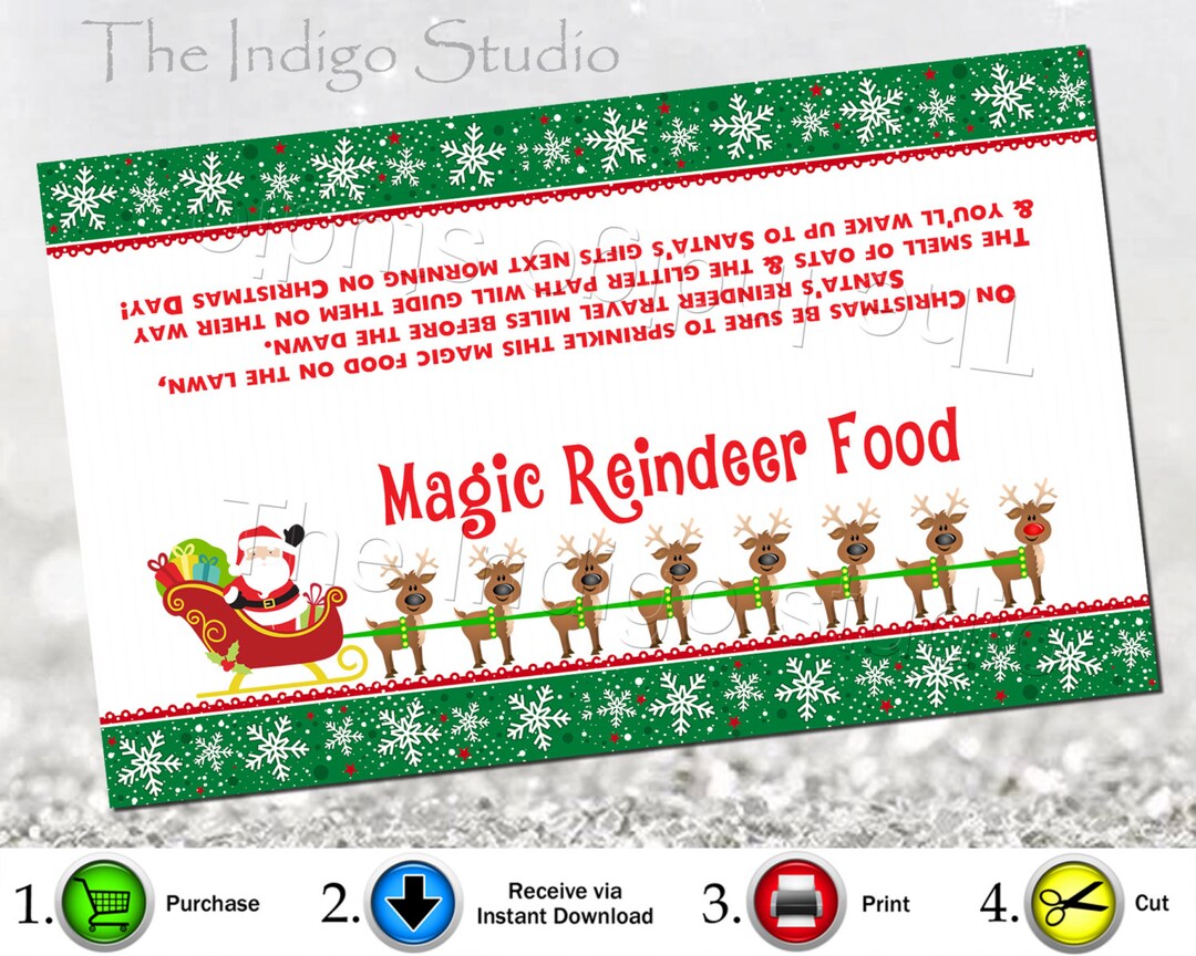 Magic Reindeer Food Bag Topper Digital Printable Reindeer Food - Etsy