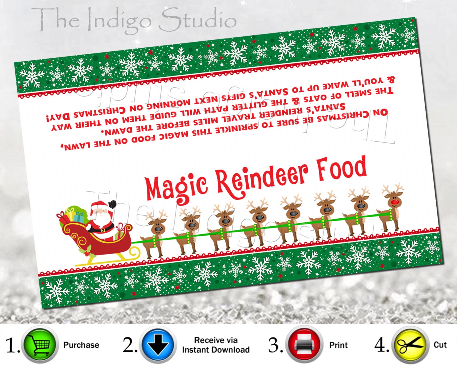 Magic Reindeer Food Bag Topper Digital Printable Reindeer Food - Etsy