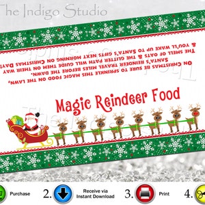 Magic Reindeer Food Bag Topper Digital Printable Reindeer Food - Etsy