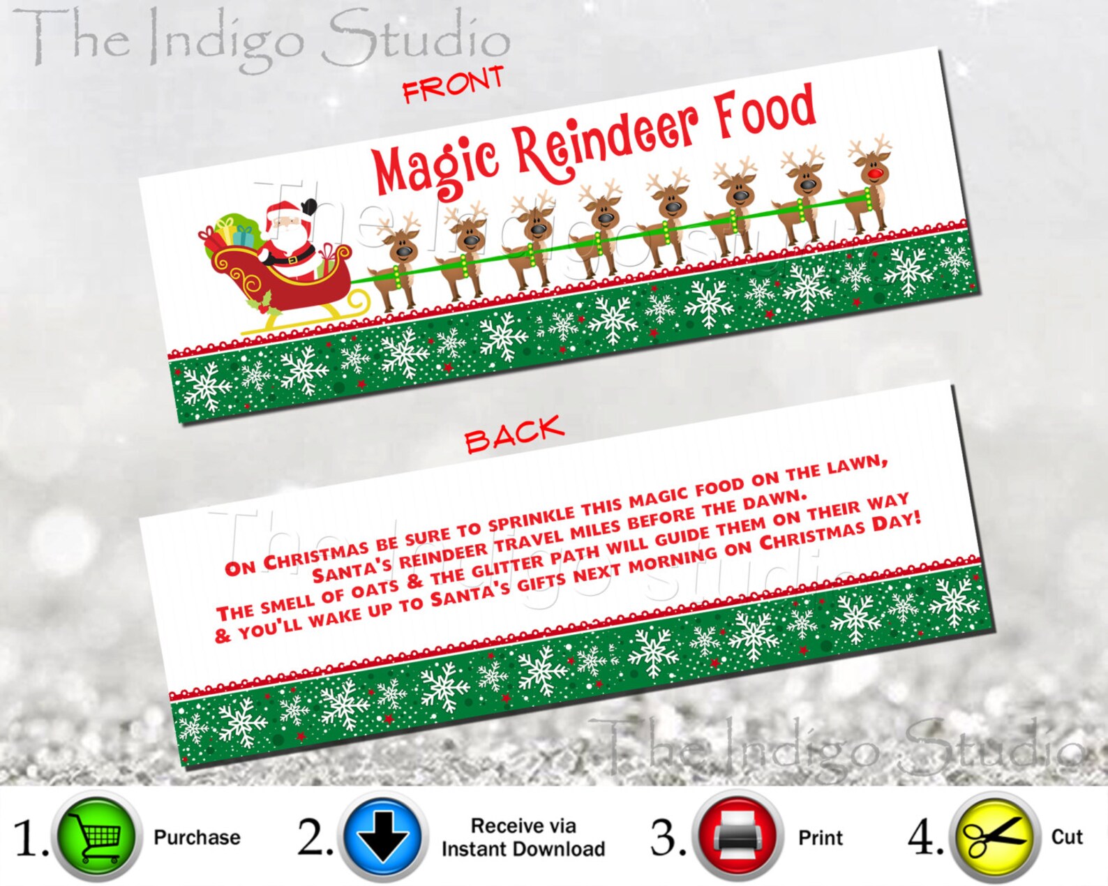 Magic Reindeer Food Bag Topper Digital Printable Reindeer Food - Etsy