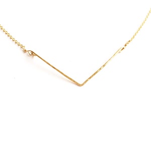 Chevron Necklace - Gold Chevron - Gold V Necklace - Single Chevron Bar ...