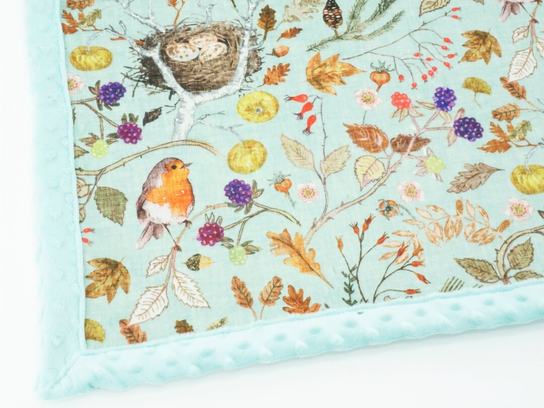 Minky Baby Blanket: Robin Nest, Spring Forest, Woodland Nursery - Etsy