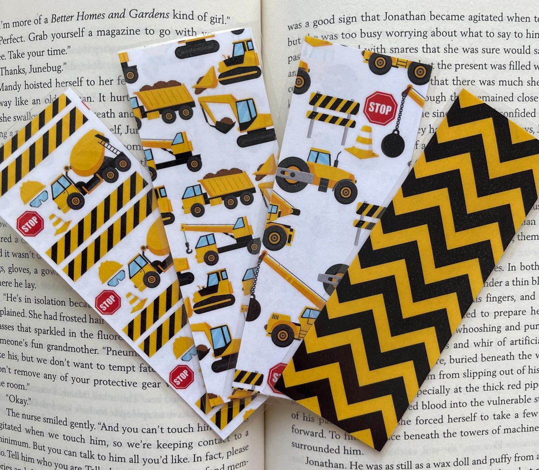 Work Zone Kid's Laminated Bookmarks - Etsy