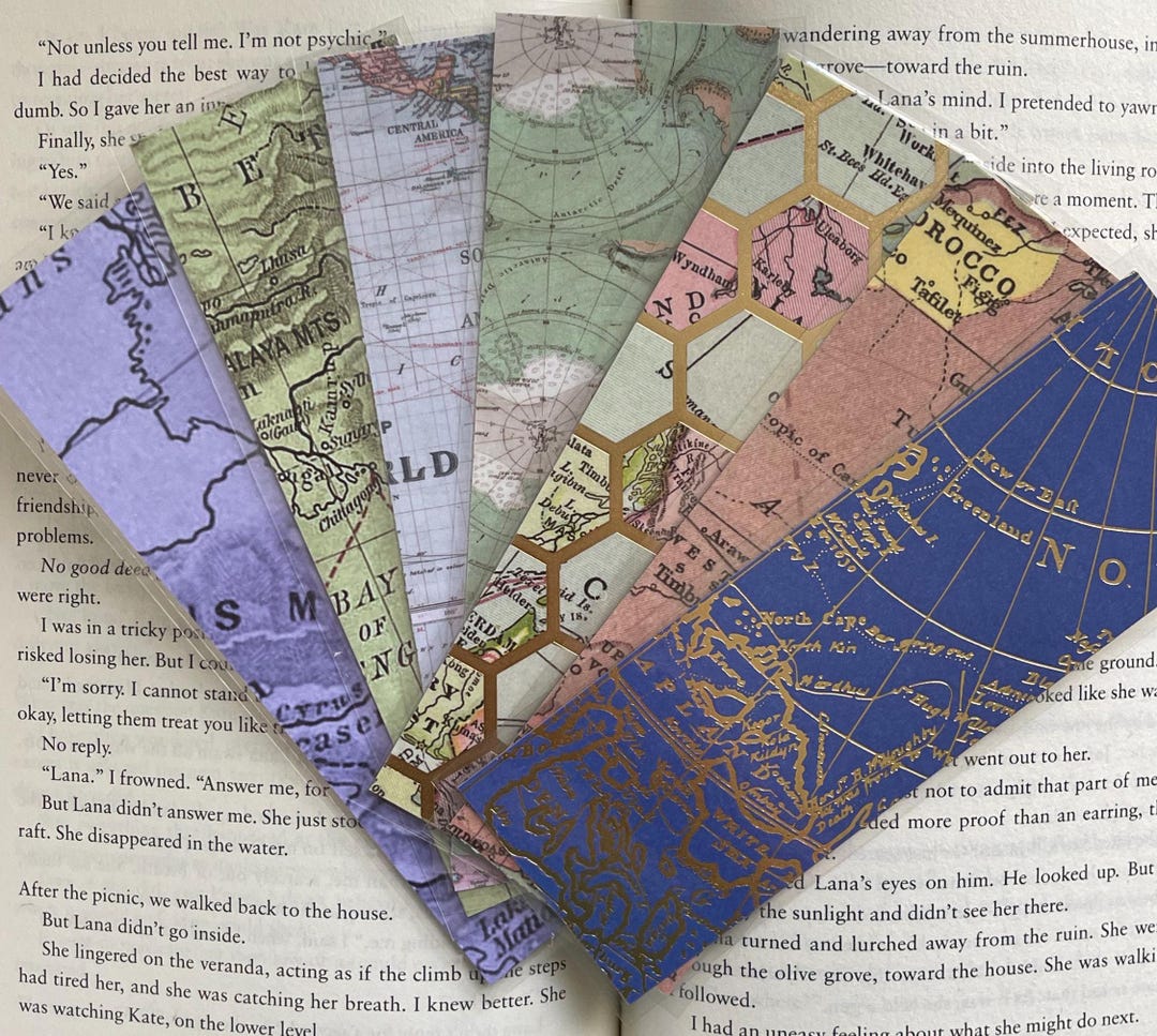 World Maps 2 Double-sided Laminated Bookmarks - Etsy