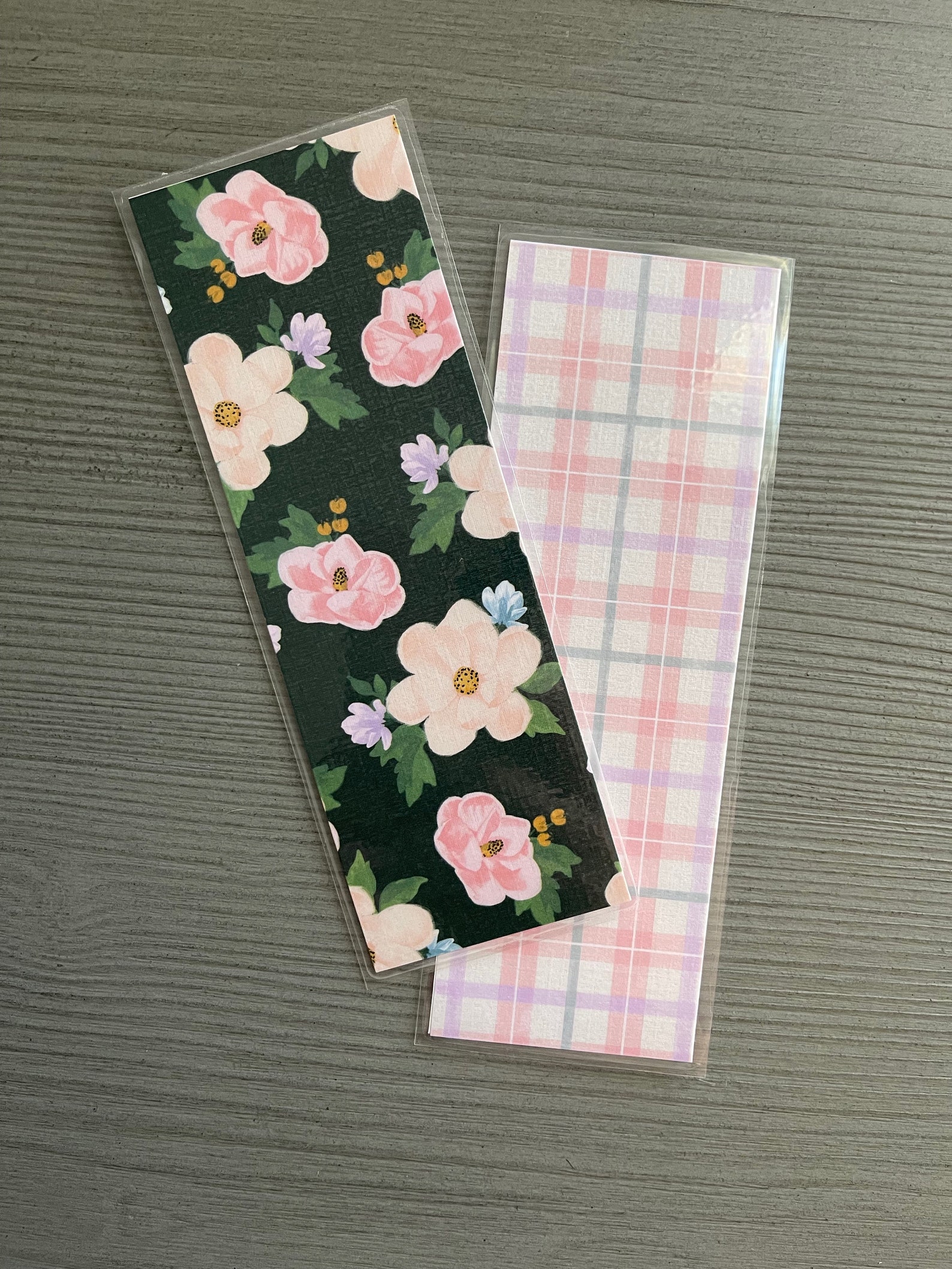 Plaid Floral Double-sided Bookmarks - Etsy
