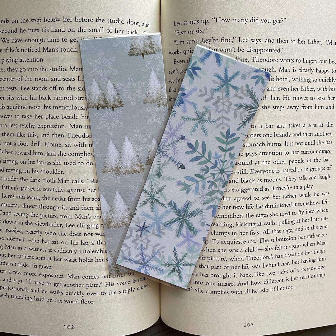 Winter Snowy Trees Double-sided Bookmarks - Etsy