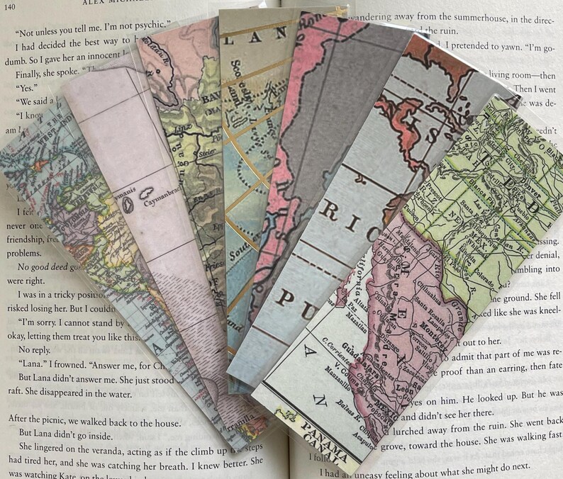World Maps Double-sided Laminated Bookmarks - Etsy