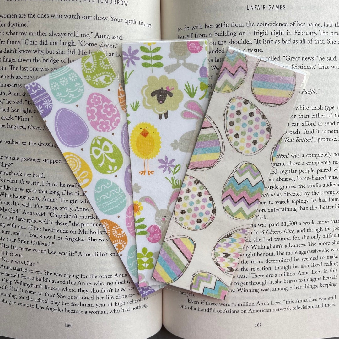 Easter Egg Laminated Double-sided Bookmarks - Etsy
