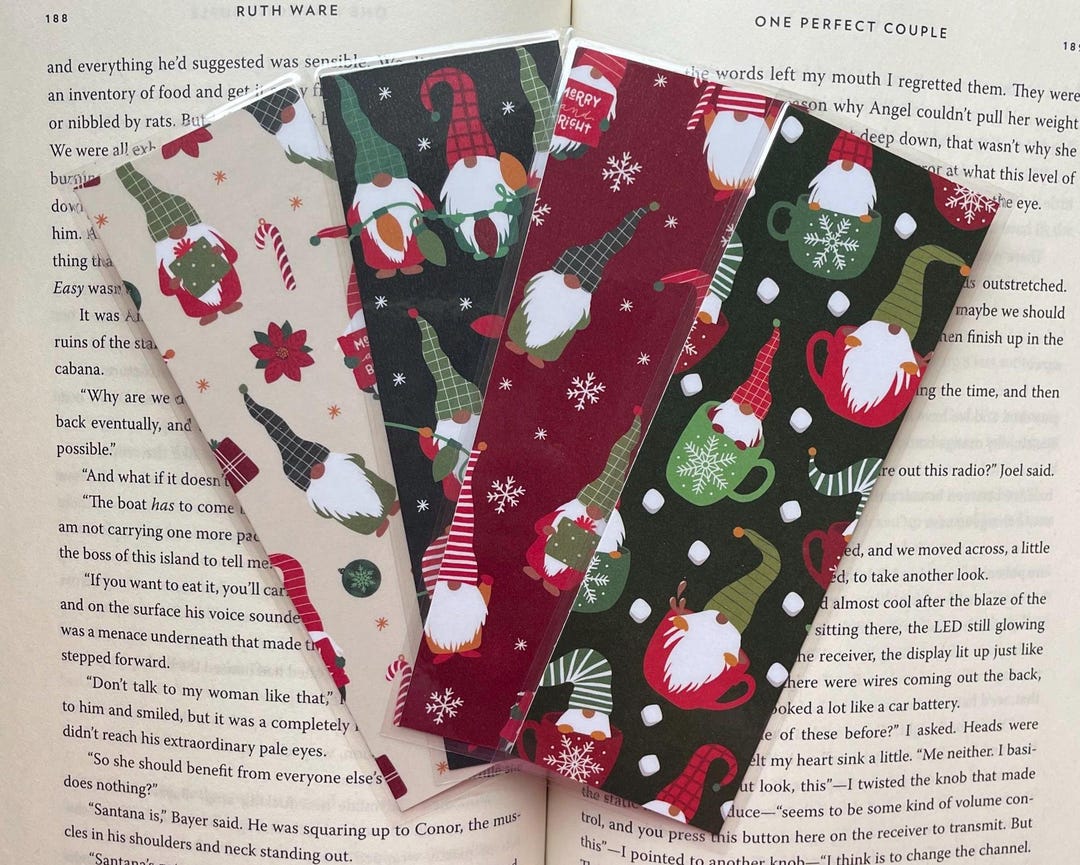 Christmas Gnomes Double-sided Laminated Bookmarks - Etsy
