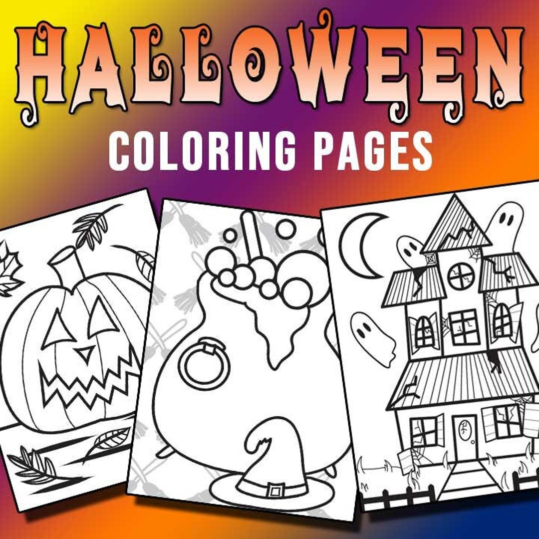 Halloween Digital Coloring Pages | Kids or Adults! - Etsy