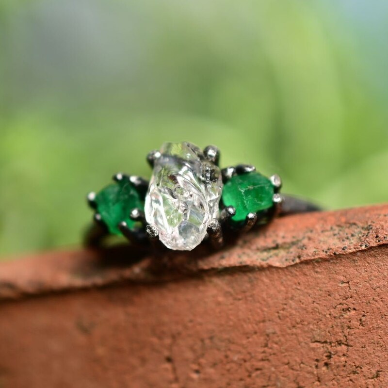 Diamond and Emerald Uncut - Etsy