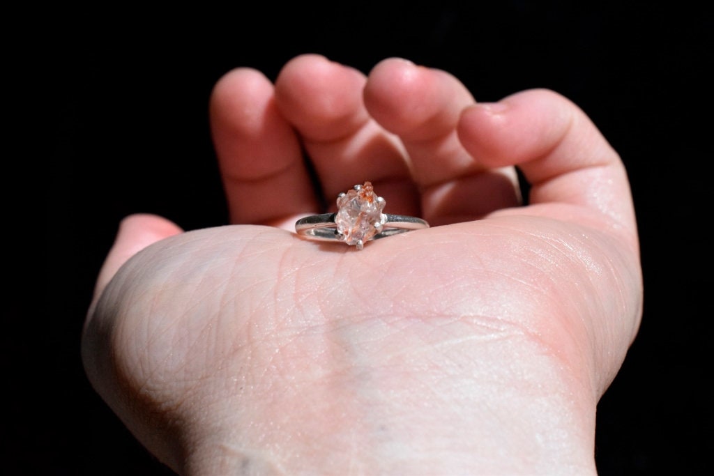 Handmade Unique Engagement Ring Small Diamonds Dainty Boho | Etsy