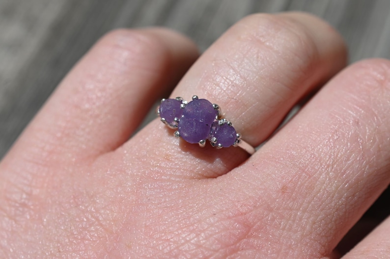 Grape Agate , Vintage Inspired Raw Grape Agate Ring, Rough Natural ...