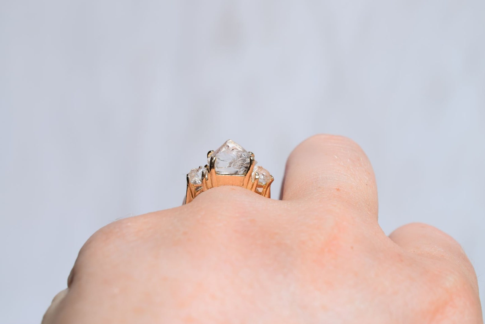 Size 7 14k Gold Diamond Ring Raw Diamond Engagement Ring | Etsy