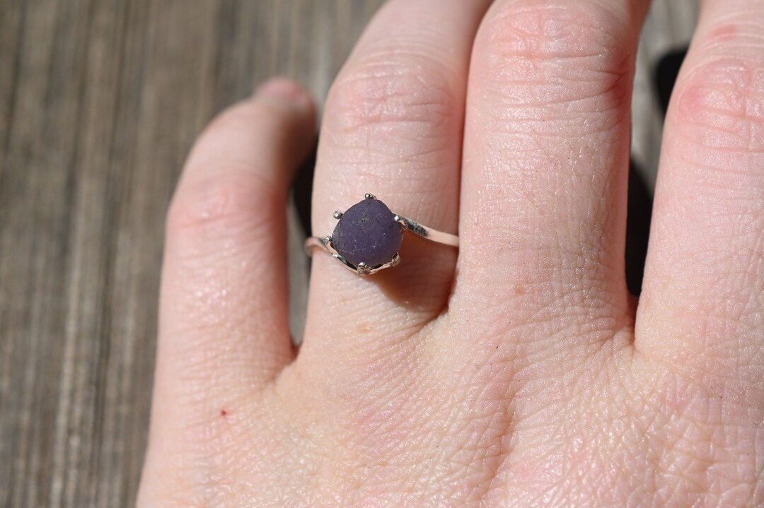 Grape Agate Engagement Ring, Vintage Inspired Raw Grape Agate Ring ...