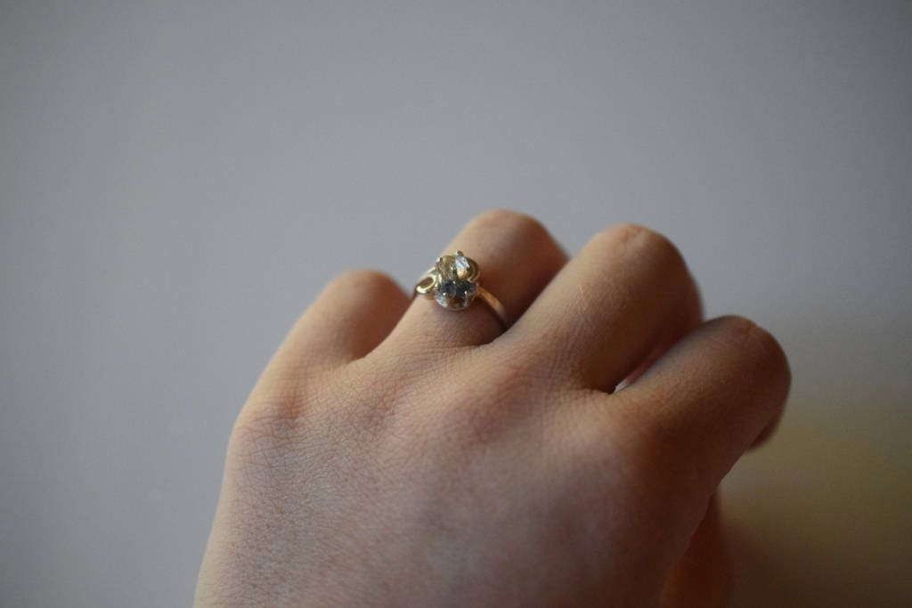 Handmade Unique Engagement Ring Small Diamonds Dainty Boho | Etsy