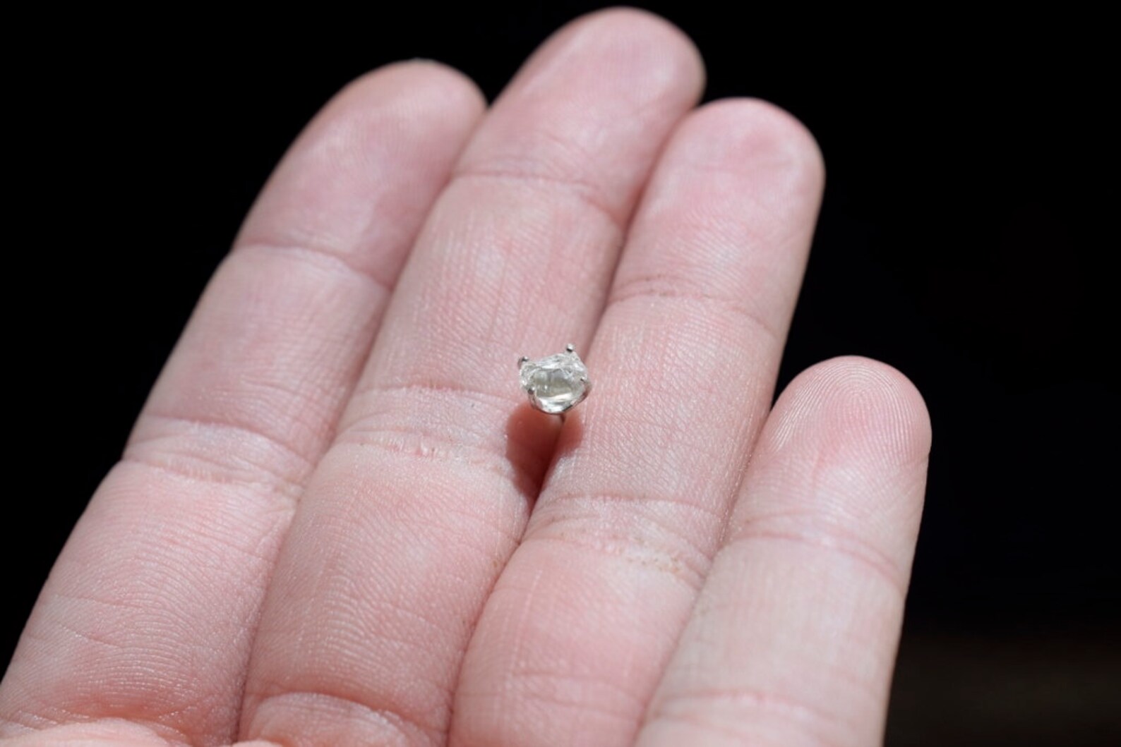 Single Earring One Earring Rough Diamond Earring Natural | Etsy