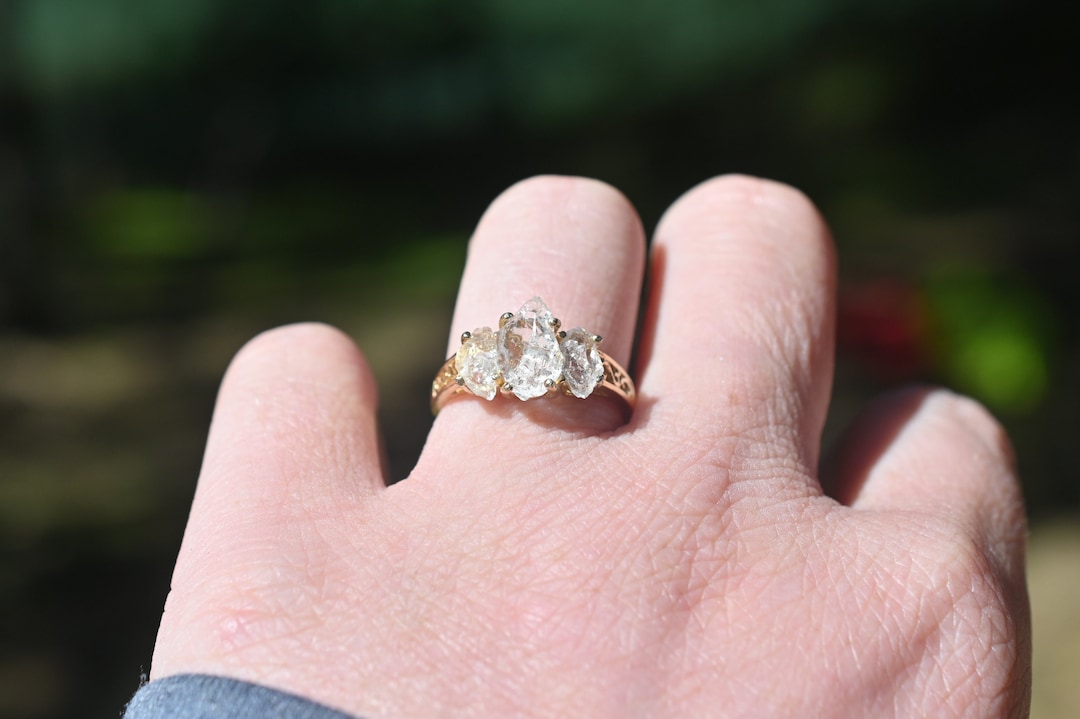 Natural Diamond Ring, Raw Diamond Ring, Uncut Diamond Ring, Engagement ...