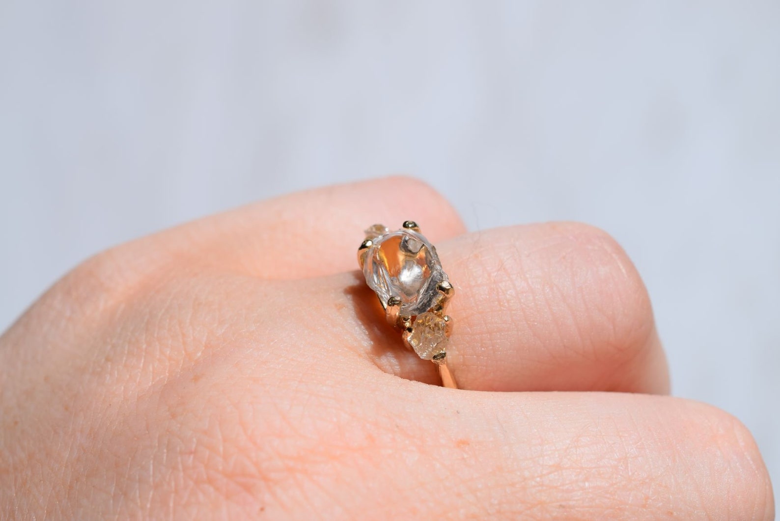 Size 7 14k Gold Diamond Ring Raw Diamond Engagement Ring - Etsy