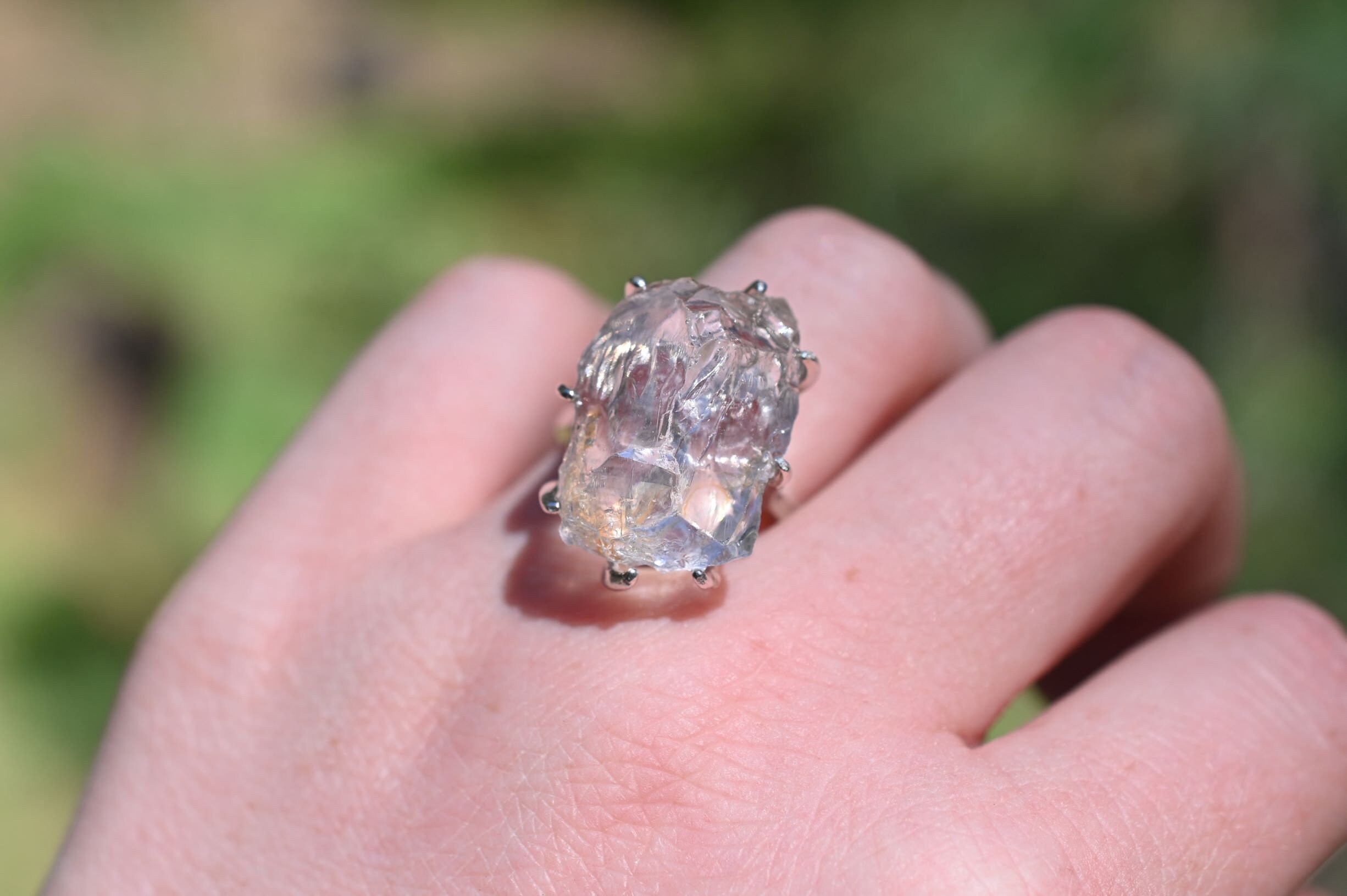 Large Raw Stone Engagement Statement Ring 9 Carat Diamond - Etsy