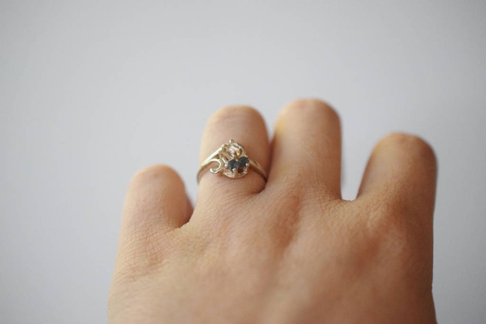Handmade Unique Engagement Ring Small Diamonds Dainty Boho - Etsy