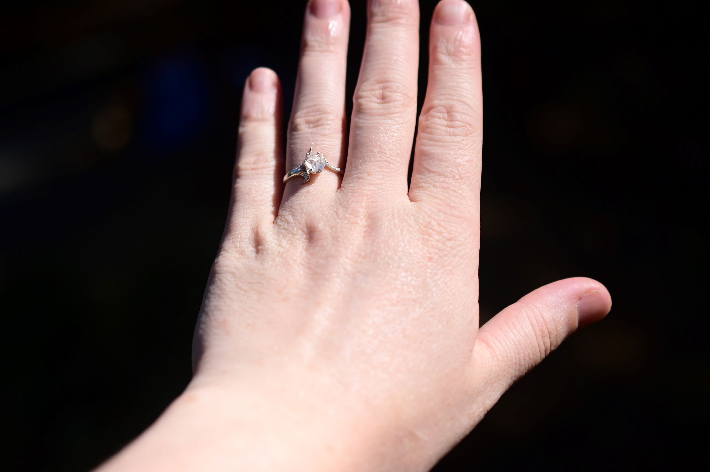 Raw Diamond Engagement Ring Rough Uncut Diamond White | Etsy