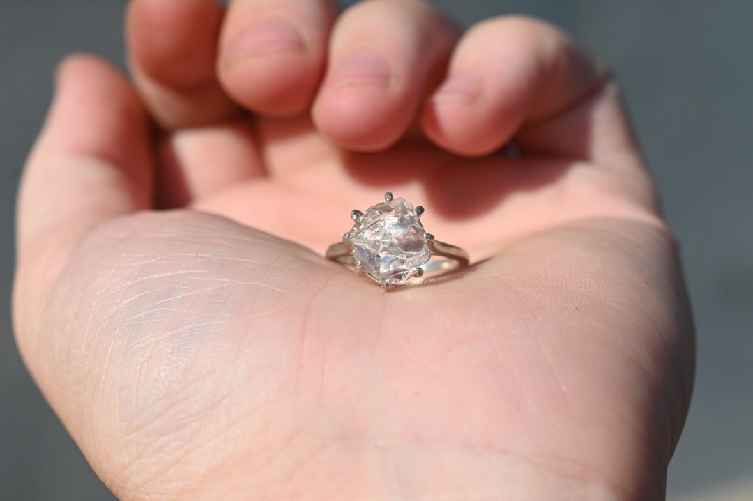 Classic Handmade Raw Gemstone Engagement Ring Chic Modern Raw Lake ...