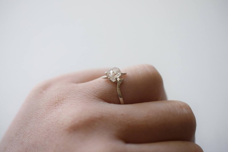 Unique Engagement Ring Vintage Inspired Raw Diamond Ring Rough | Etsy