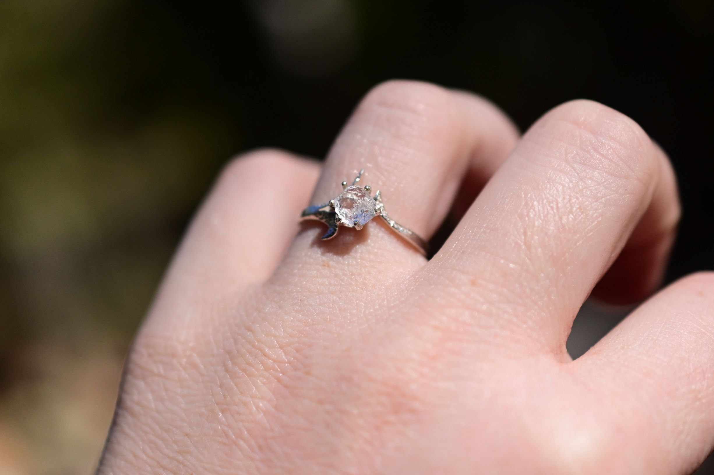 Raw Diamond Engagement Ring Rough Uncut Diamond White | Etsy