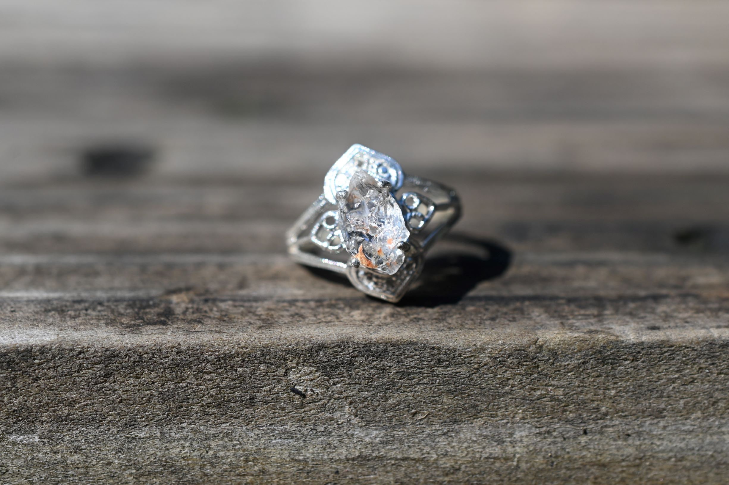 Raw Diamond Engagement Ring Rough Diamond Ring Uncut Diamond | Etsy