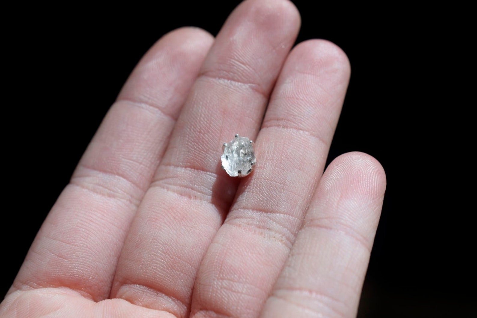 Single Earring One Earring Rough Diamond Earring Natural | Etsy